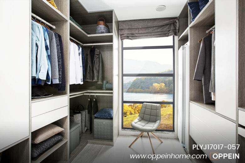 White and Grey Galley Walk in Closet PLYJ17017-057 - Oppein Malaysia